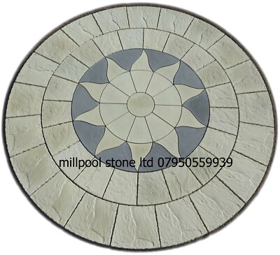 3.46M BUFF SUN CIRCLE PATIO PAVING SLABS STONES [ DELIVERY NOTE ...