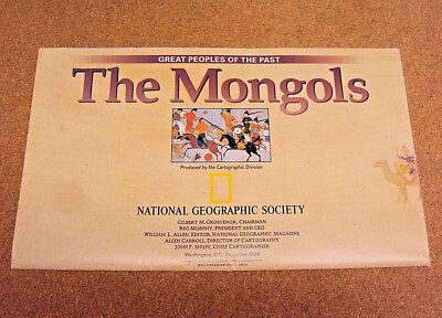 National Geographic December 1996 Map Great Peoples of Past The Mongols ...