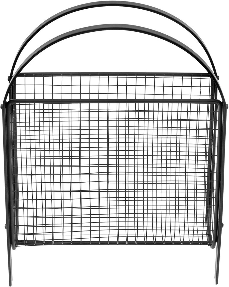 Mid-Century Design Matte Black Tone Metal Mesh Magazine Organizer ...