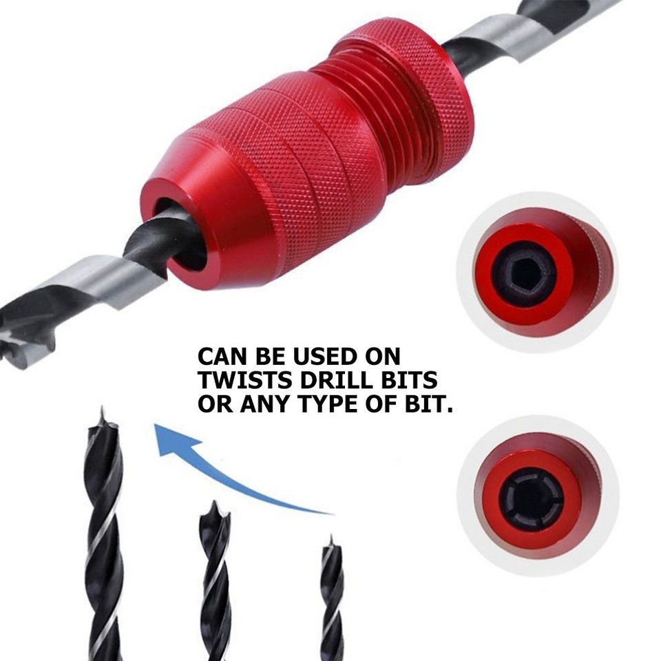 2 Pcs Adjustable Drill Stop Hand Tools for Woodworking Bit Stopper ...