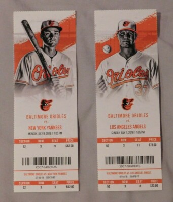 2018 Baltimore Orioles Ticket Stub Pick One - unused Season Ticket | eBay