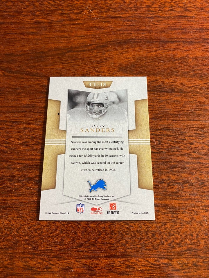 2008 Playoff Threads Century Legends #CL-13 Barry Sanders HOF | eBay