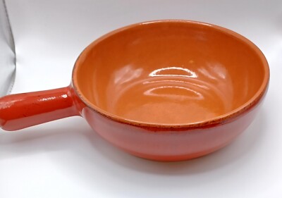 De Silva Italy Terracotta Pottery Rustic Red Handle Casserole Soup Bowl ...
