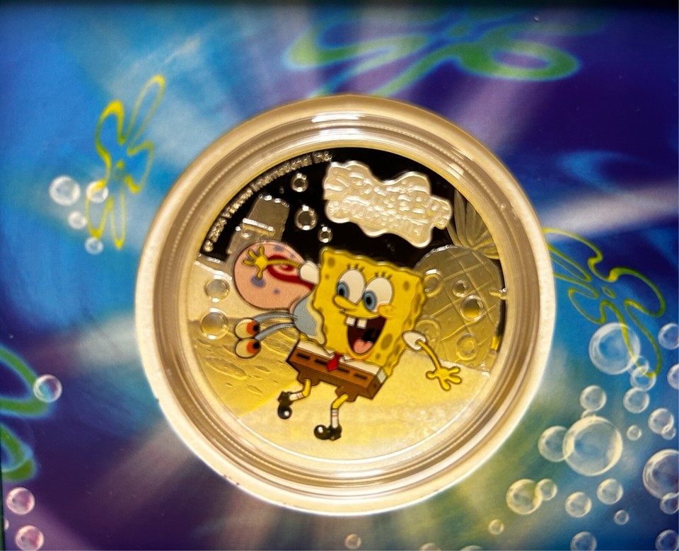 SpongeBob SquarePants and Gary 1 oz Silver Proof Colored Coin | eBay