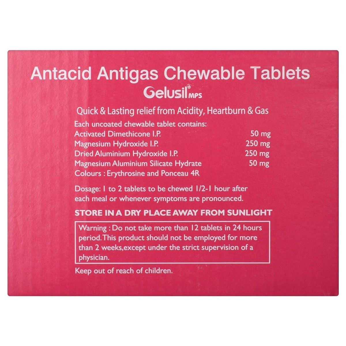 Gelusil Tablet Gelusil MPS Liquid Sachet 10gm: Uses, Price, Dosage,