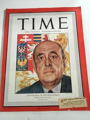 Time Magazine 1944 WWII, MAR 27, JAN MASARYK OF CZECH-- | eBay
