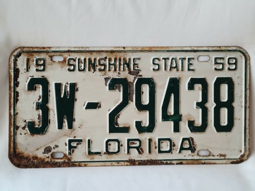 Vintage 1959 Florida Sunshine State License Plate 0122 | eBay