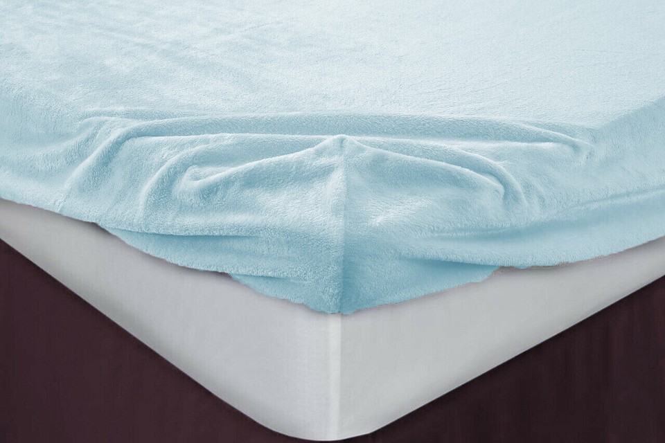 Extra Deep Teddy Fleece Fitted Sheet Luxury Cosy Warm Bed Sheet Double ...