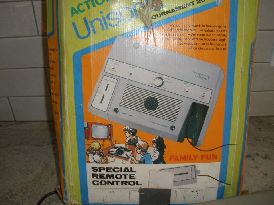 VINTAGE ELECTRONIC ACTION TV GAME UNISONIC TOURNAMENT 200 BOX UNTESTED ...