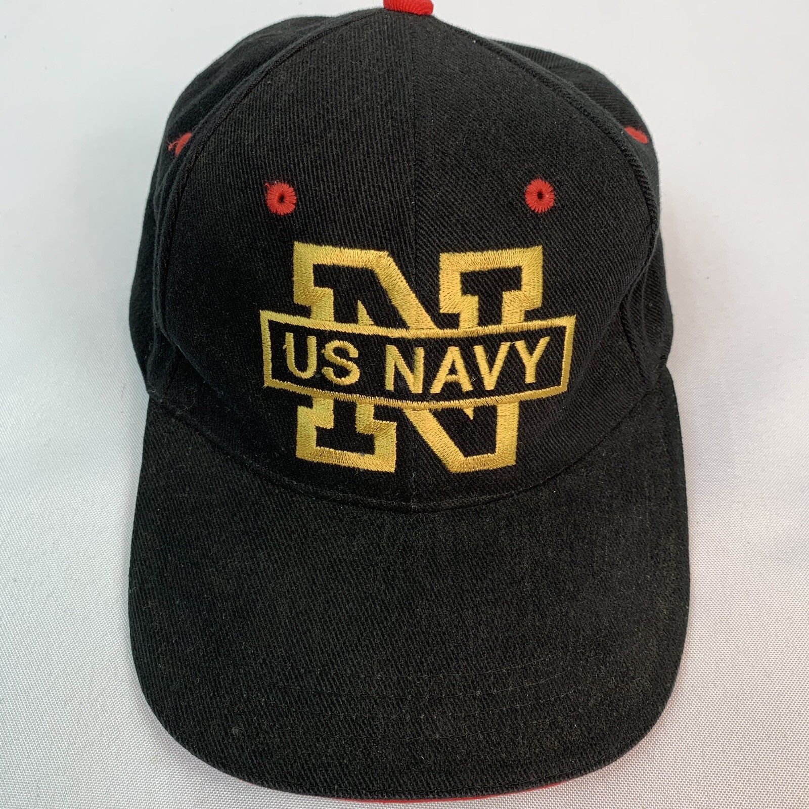 US Navy black & Gold Corduroy embroidered Cap Hook An… - Gem