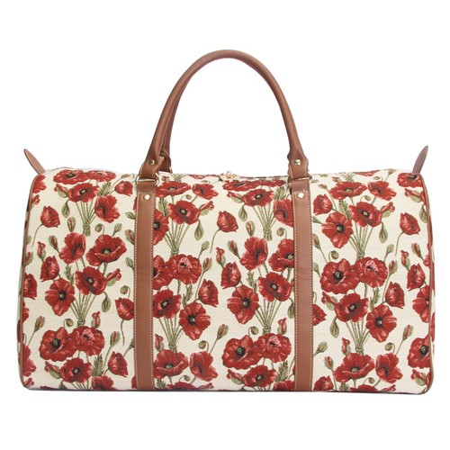 Signare Tapestry Floral Poppy Large Duffle Bag Overnight Bags Weekender ...