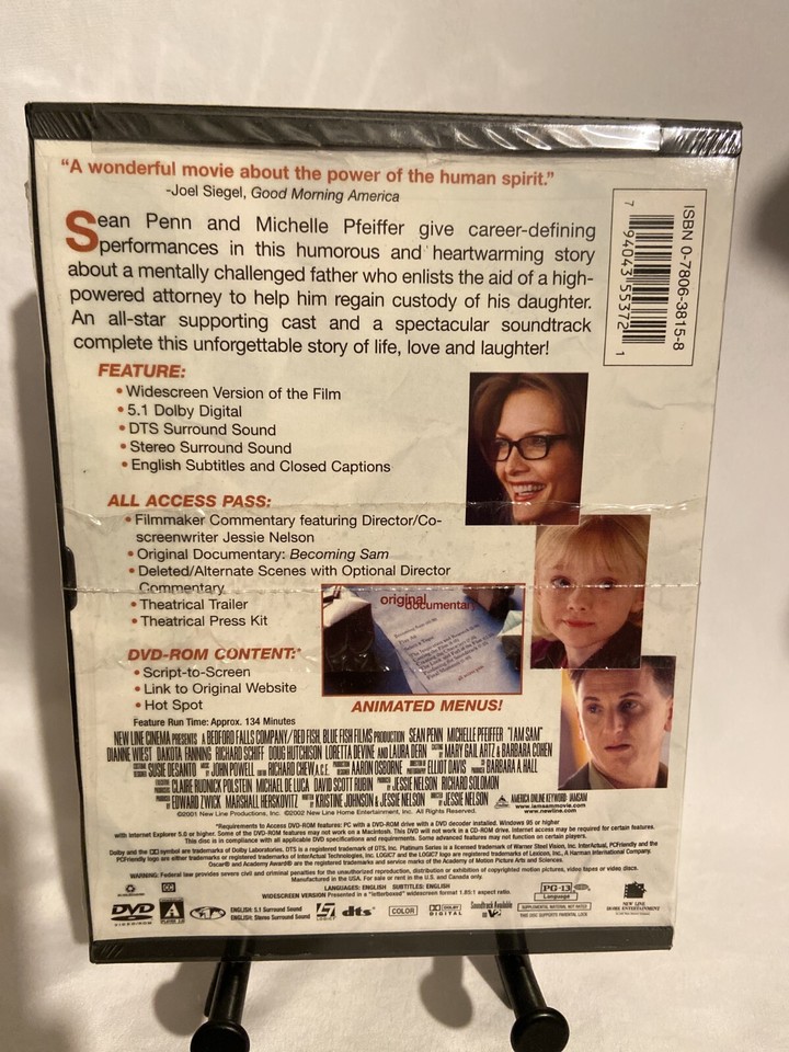 I Am Sam (DVD, 2001, Widescreen) Sean Penn , Michelle Pfeiffer , Dianne ...