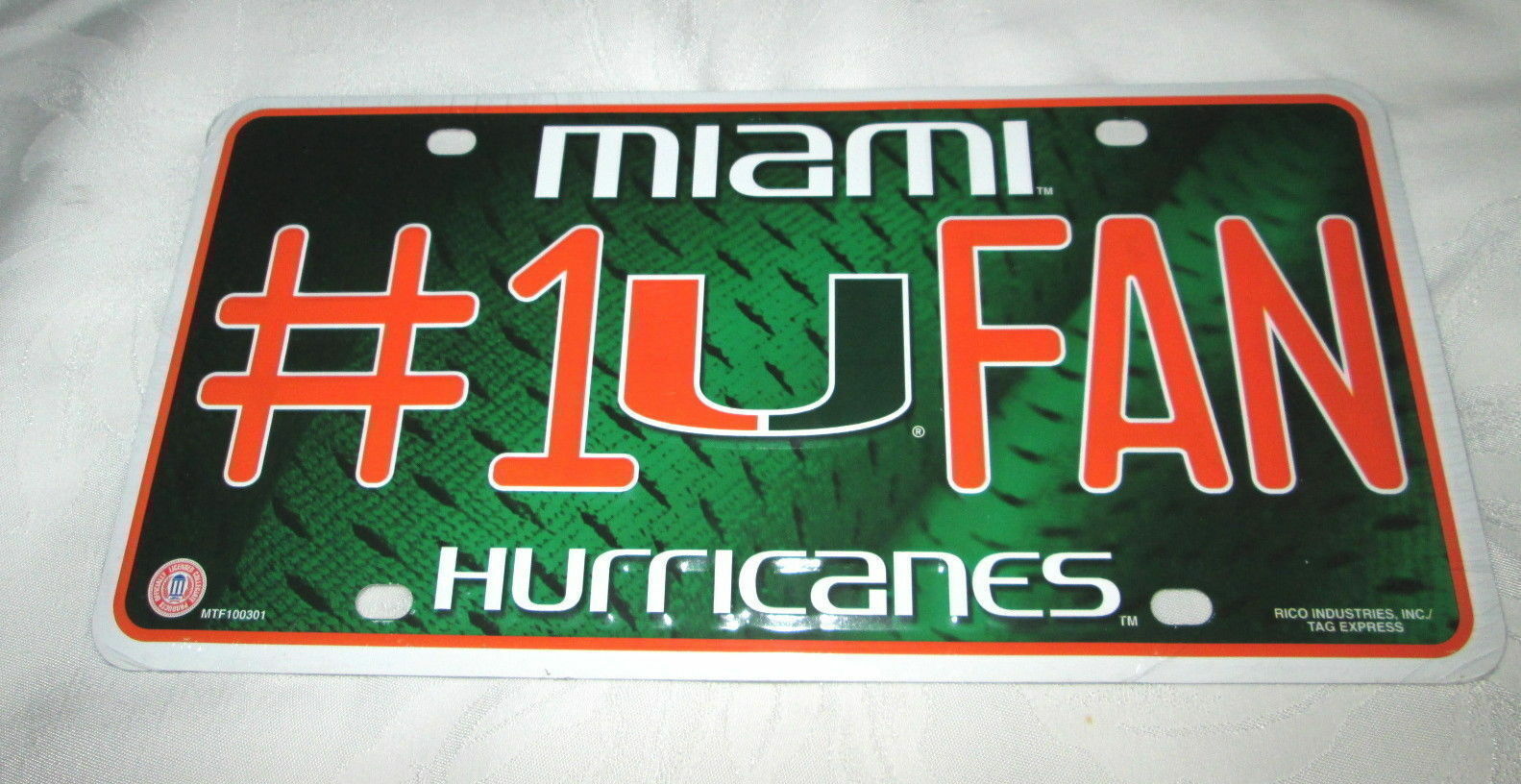 MIAMI HURRICANES #1 FAN EMBOSSED METAL LICENSE PLATE #04 - NEW | eBay