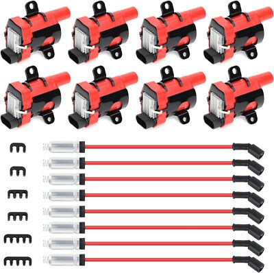 Round Ignition Coil Spark Plug Pack For Chevy Silverado GMC LS1 LS3 4.8 ...