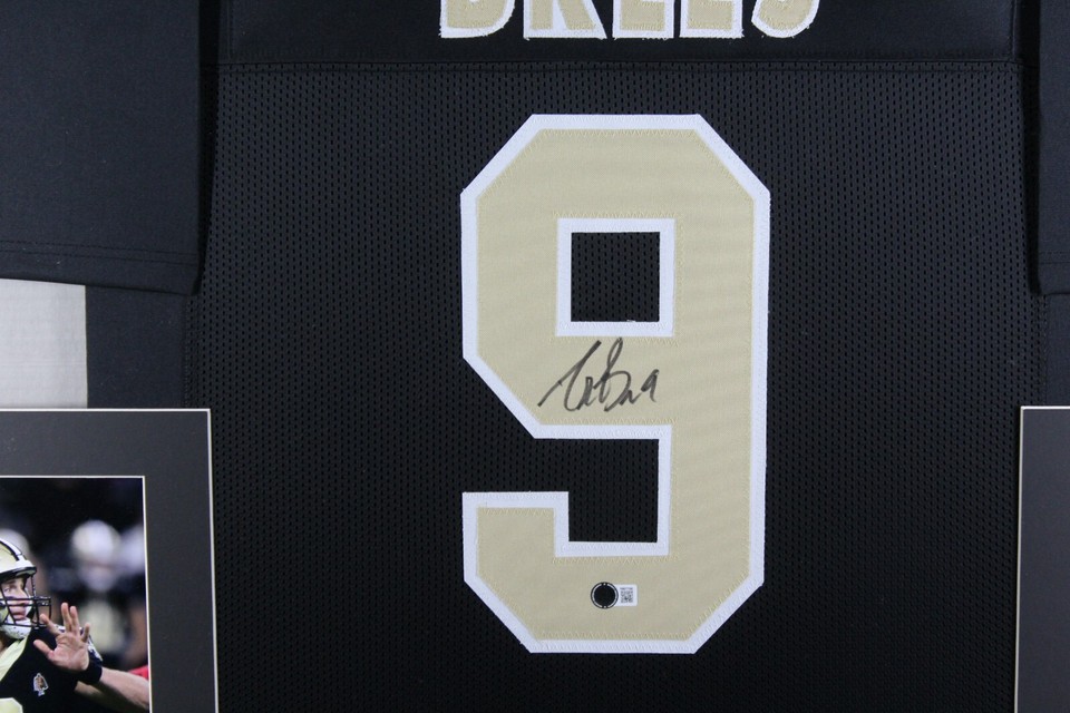 DREW BREES Signed/Autographed Custom Jersey in 35x43 Frame - Beckett | eBay