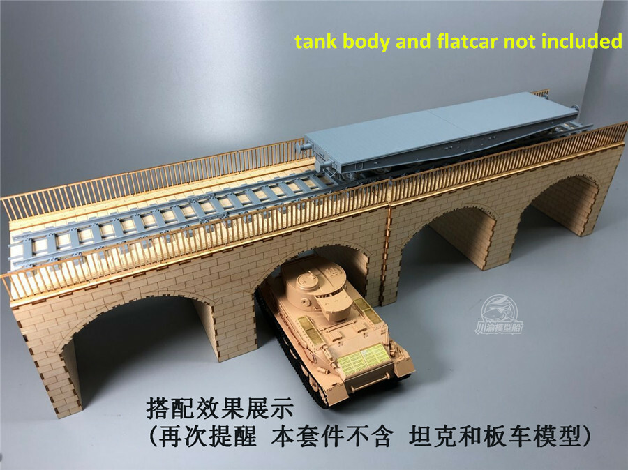 1/35 Scale Railway Stone Arch Bridge Diorama Wooden Assembly Model Kit ...