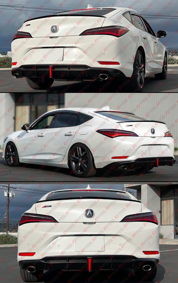 2023-2025 Acura Integra DE4 GF Gloss Black LED Rear Bumper Diffuser ...