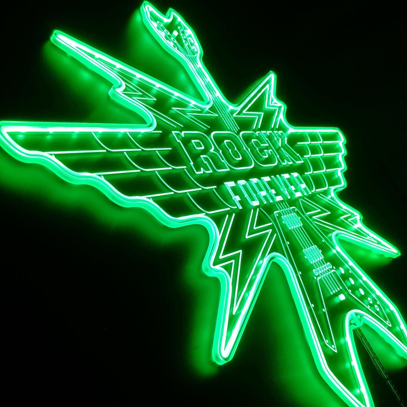 ADVPRO Guitar Rock Forever Brick Wall Lightning RGB Dynamic Glam LED ...