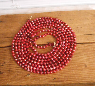 Vintage Antique Red Glass Garland - 8 ft | eBay