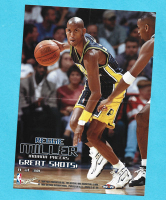 1997-98 Hoops Great Shots Reggie Miller Poster Card #11 Pacers | eBay