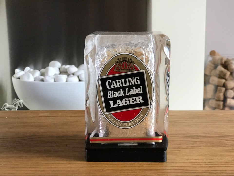 VINTAGE CARLING BLACK LABEL LAGER ICE PUMP HEAD FRONT PUMP BAR TOP ...