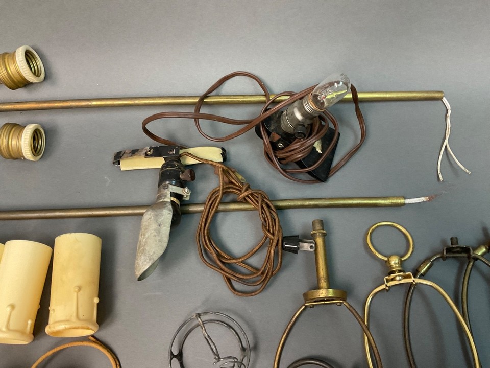 Huge Lot Antique & Vintage Lamp Parts, Restoration Lighting , RePurpose ...