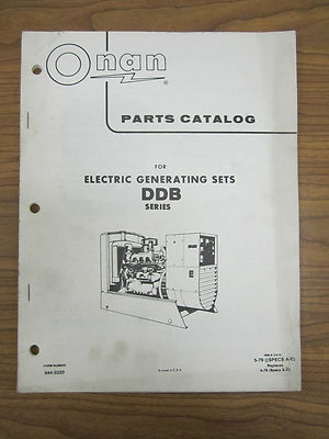 ONAN PARTS CATALOG FOR SERIES DDB ELECTRICAL GENERATING SETS SPECS A ...