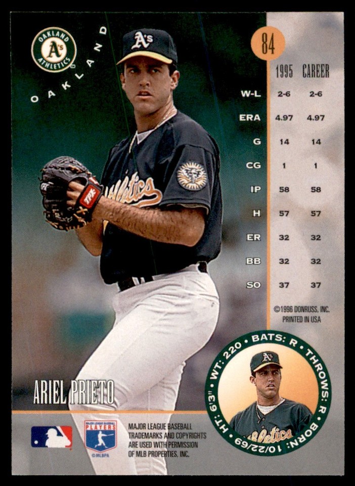 1996 LEAF ARIEL PRIETO OAKLAND ATHLETICS #84 | eBay
