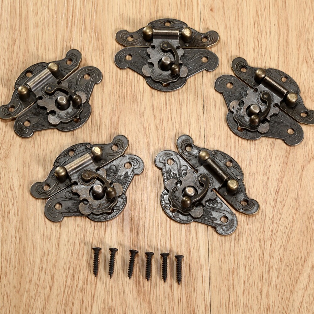 HQ Antique Retro Box Latch Hasp Jewellery Decorative Box Chest Pad Lock ...