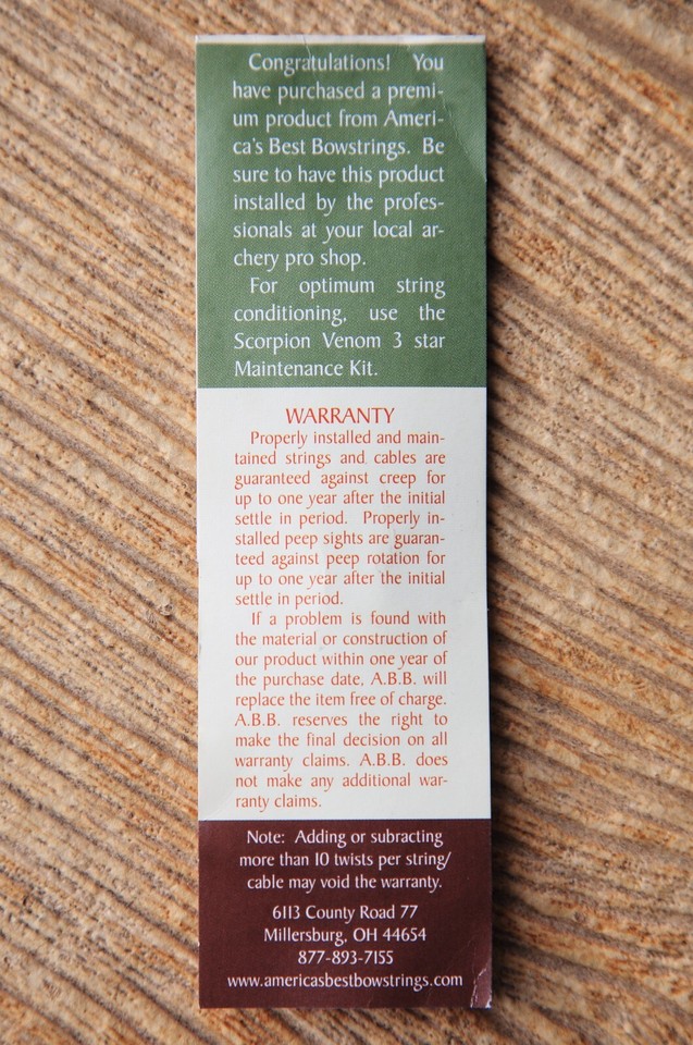 America's Best Bowstrings: Control & Buss Cables, NEW old Stock, Pick ...