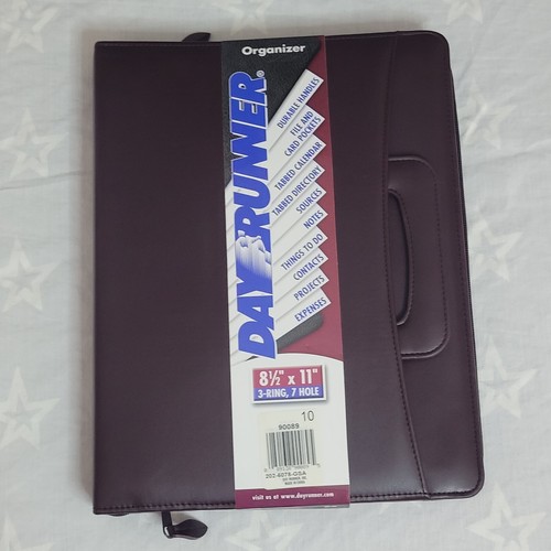 Day Runner Organizer Vintage Leather Lrg 8.5 X 11 Full New Burgundy ...