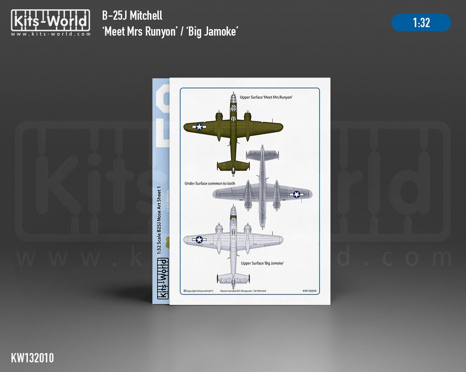 Kits World KW132010 1/32 Decal for North American Mitchell B-25J 43 ...