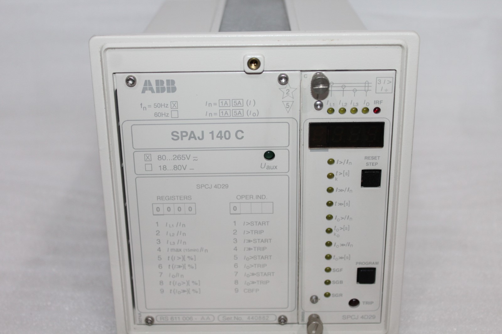 ABB SPAJ 140 C-AA RS 611 006-AA, SPCJ4D29-AB Over Current and Earth ...