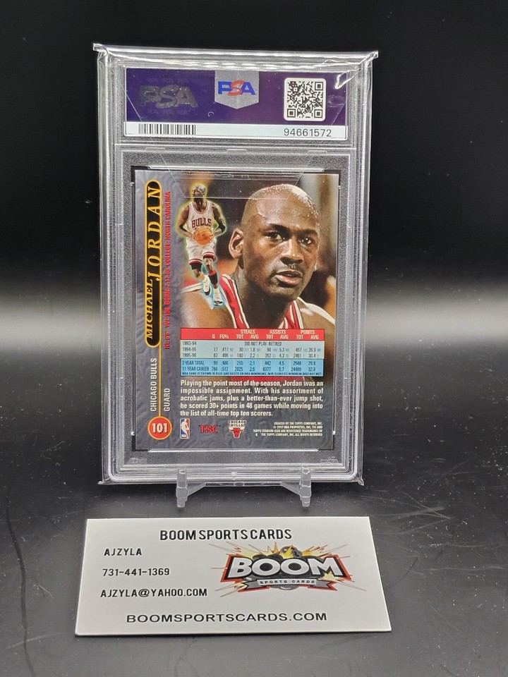 1996 Topps Stadium Club Michael Jordan #101 PSA Mint 9 Chicago Bulls | eBay