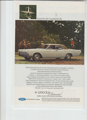 Original 1967 Lincoln Continental Magazine Ad "Come Live the ...
