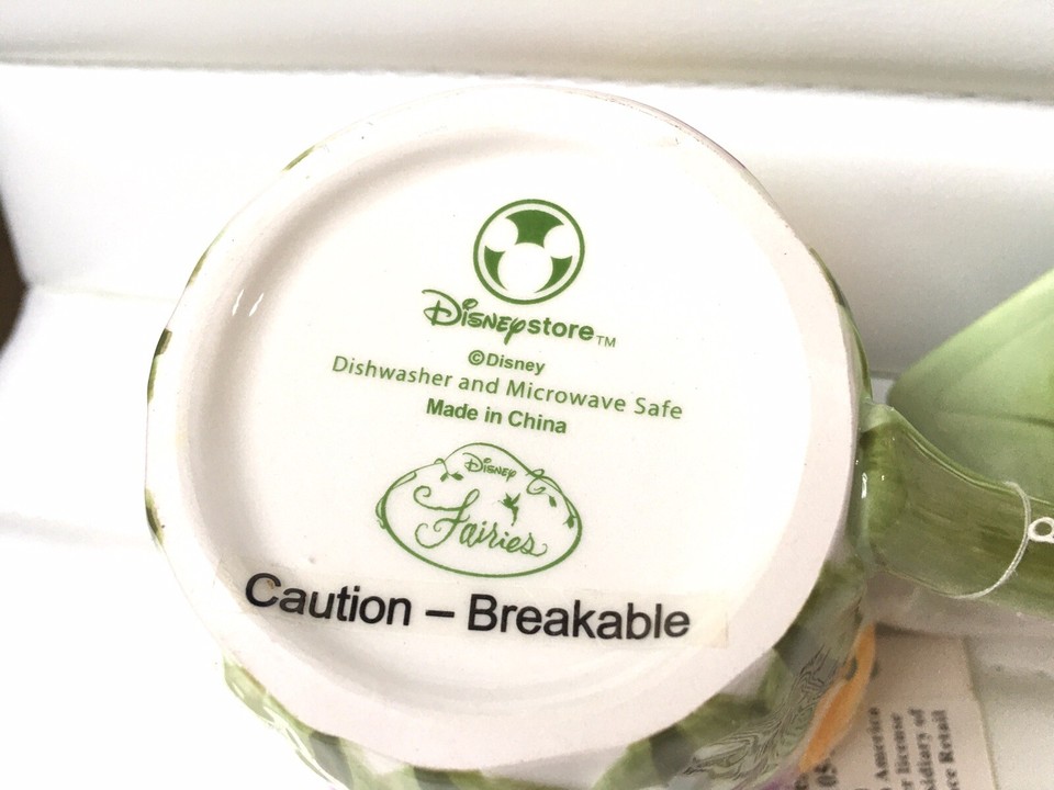 3D Tinkerbell Tea Cup Mug and Leaf Saucer Disney Store Fairies tulips ...