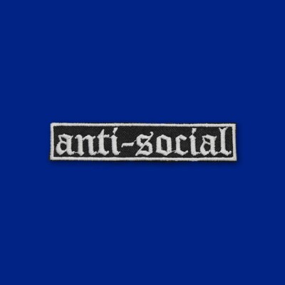 ANTI-SOCIAL Iron On Patch: black antisocial loner introvert emo goth ...