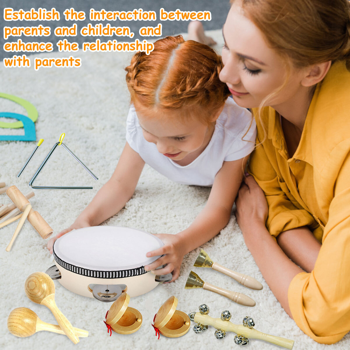 7pcs Baby Wooden Percussion Instruments Set Preschool Kids Sensory ...