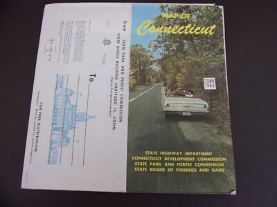 Vintage 1963-1964 Map Of Connecticut State Highway Department | eBay