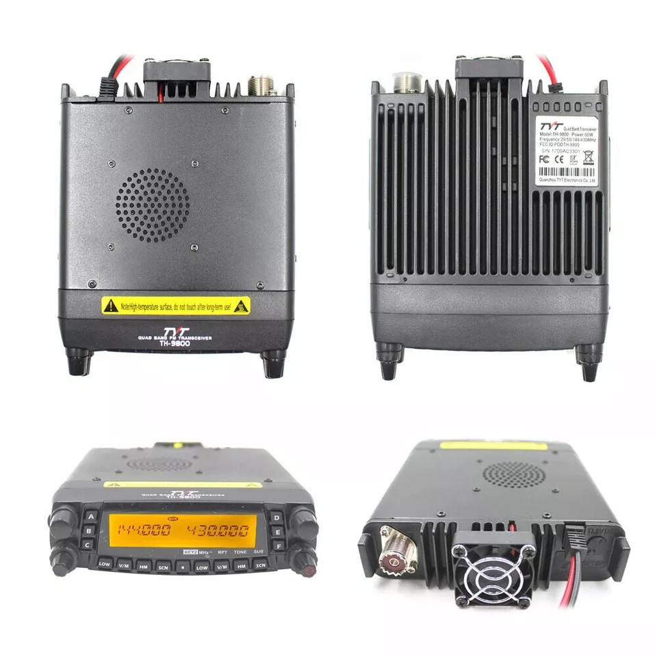 TYT TH-9800 Plus 29/50/144/430 MHz Quad Band Transceiver Mobile Radio ...