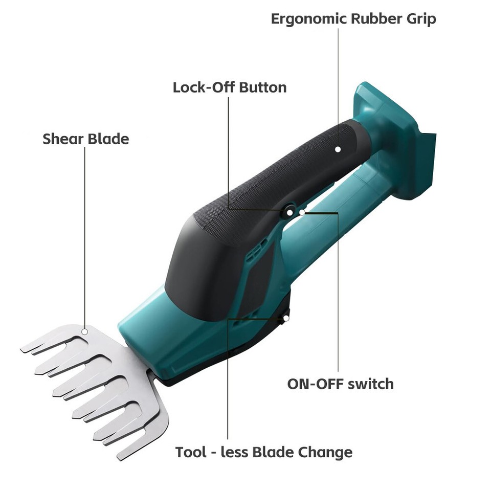 Cordless Handheld Hedge Trimmer Grass Pruner Cutter Tool For Makita 18V ...