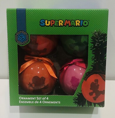 2018 Set Of 4 Super Mario Christmas Ornament Official Nintendo ...