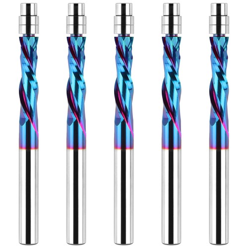 5pcs Up Down Cut Compression Spiral Flush Trim Router Bit 1/4 Inch ...