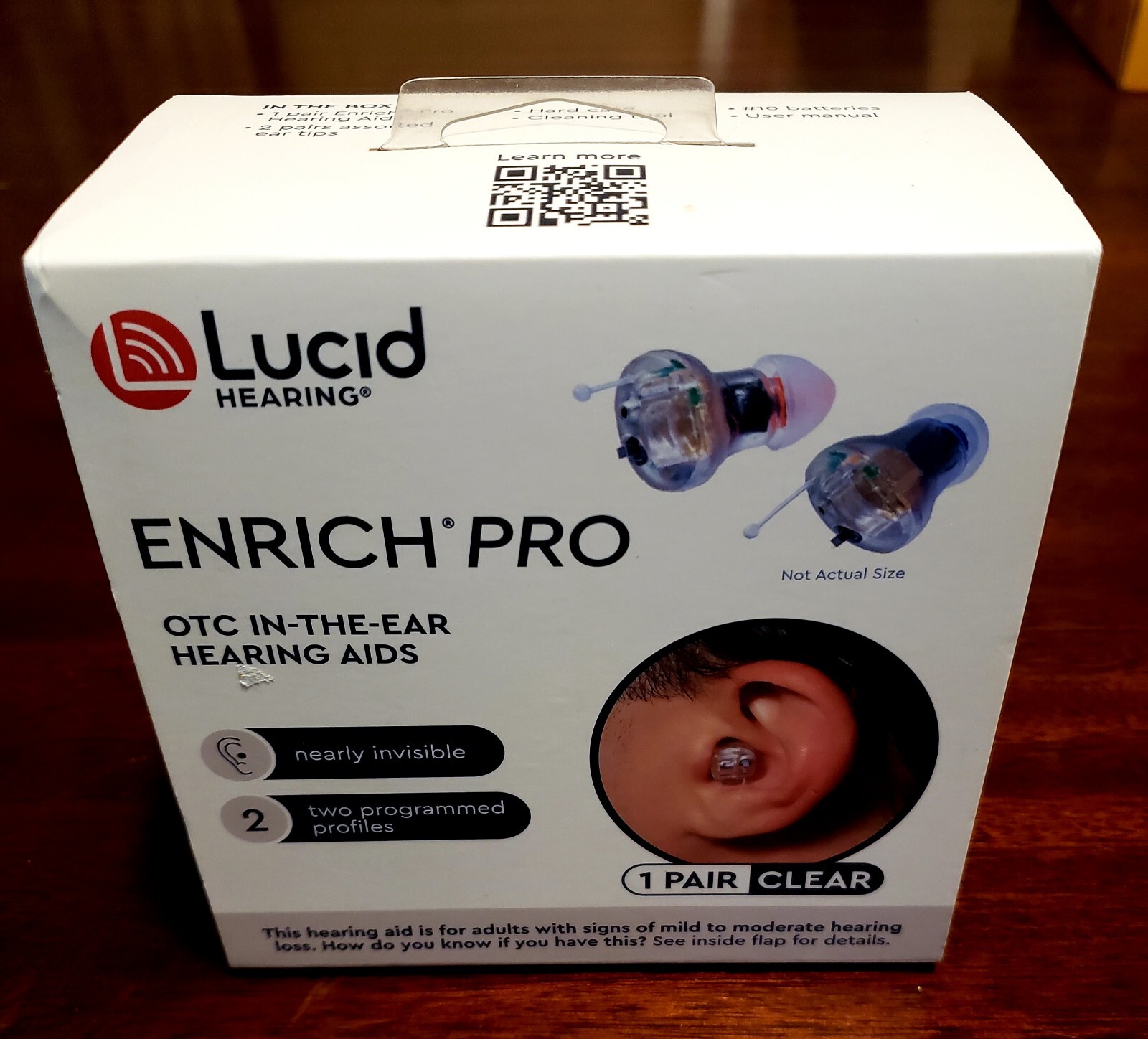 Lucid Hearing OTC 10078 Enrich Pro In-The-Canal Hearing Aid Pair ...