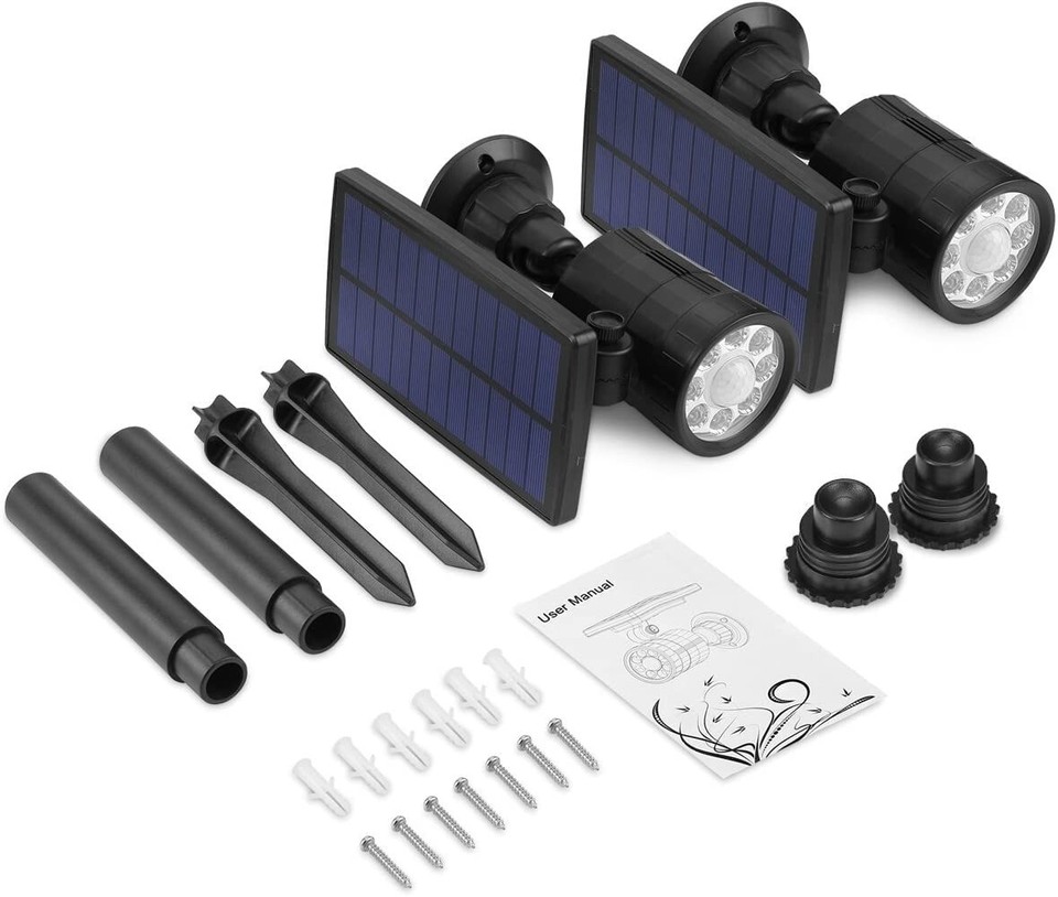 AMIR Solar Spotlight, Upgraded Motion Sensor Lights Outdoor, 800 Lumens ...