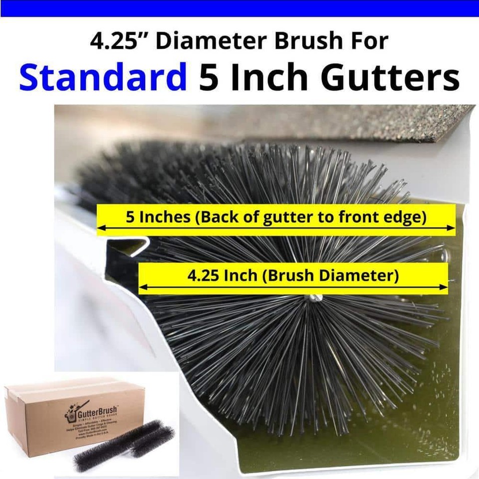 GUTTERBRUSH SIMPLE GUTTER GUARD and Strainers 5"- 60' Pack Leaf Filter ...