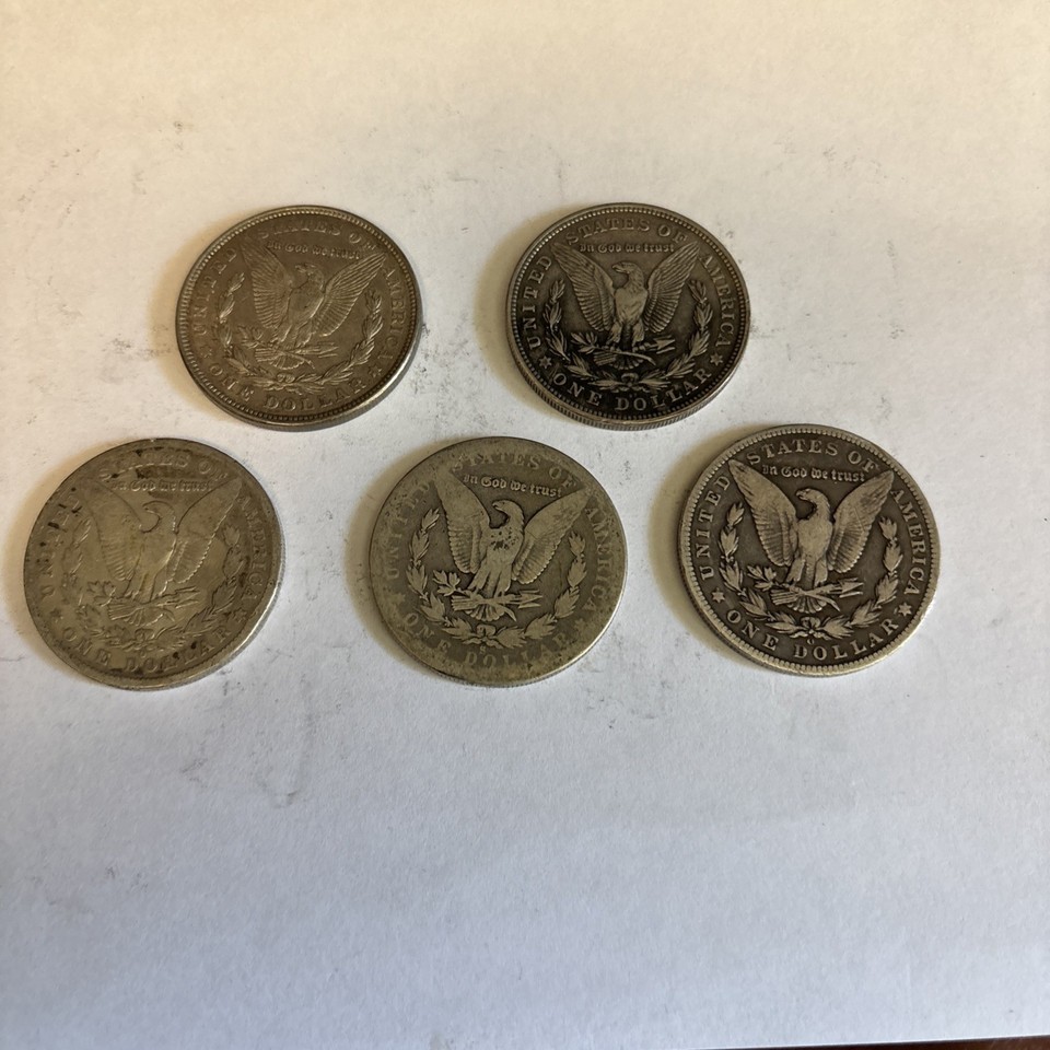 Lot Of 5 1878-1904 Silver Morgan Dollar Culls Pre 1921 Mixed Dates.#15 ...