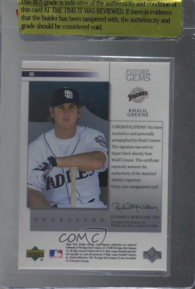 2002 Upper Deck Prospect Premieres Khalil Greene #86 Rookie Auto RC | eBay