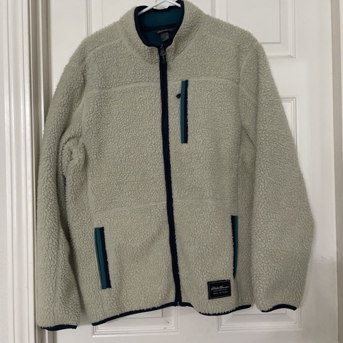 Eddie Bauer Men’s M Medium Chilali Faux Shearling Fleece Lined Zip Up ...