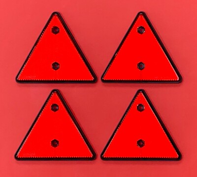 4 x Red Triangle Reflectors for Fence, Posts, Garden Walls, Driveway ...